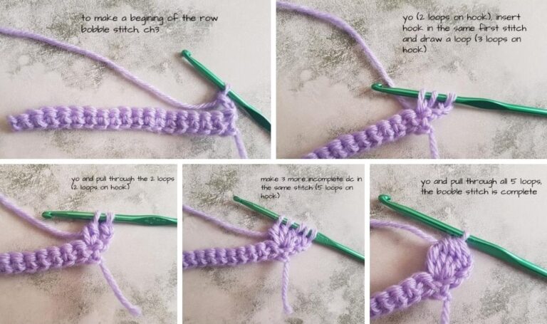 Crochet Bobble Stitch Tutorial - Crafting Happiness
