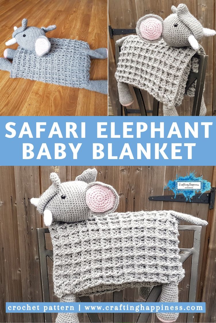 3in1 Safari Elephant Baby Blanket - Crafting Happiness
