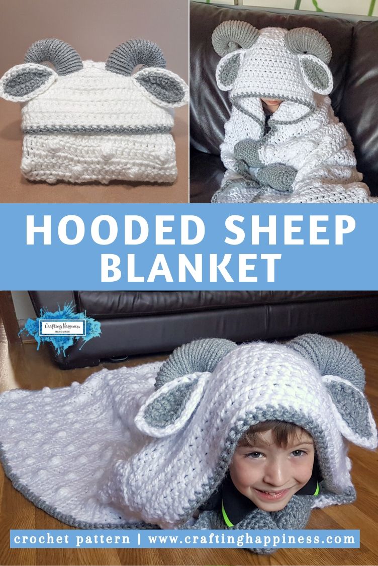 2in1 Farm Sheep Hooded Blanket Crochet Pattern - Crafting Happiness