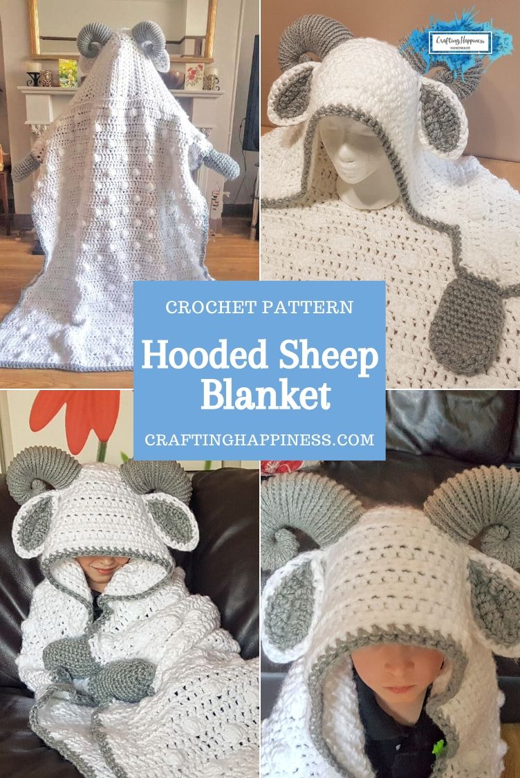 2in1 Farm Sheep Hooded Blanket Crochet Pattern - Crafting Happiness