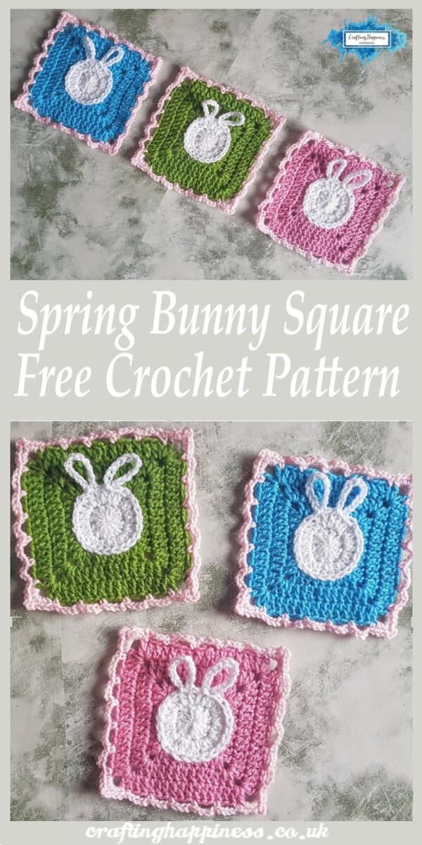 Free Crochet Bunny Granny Square Pattern - Crafting Happiness