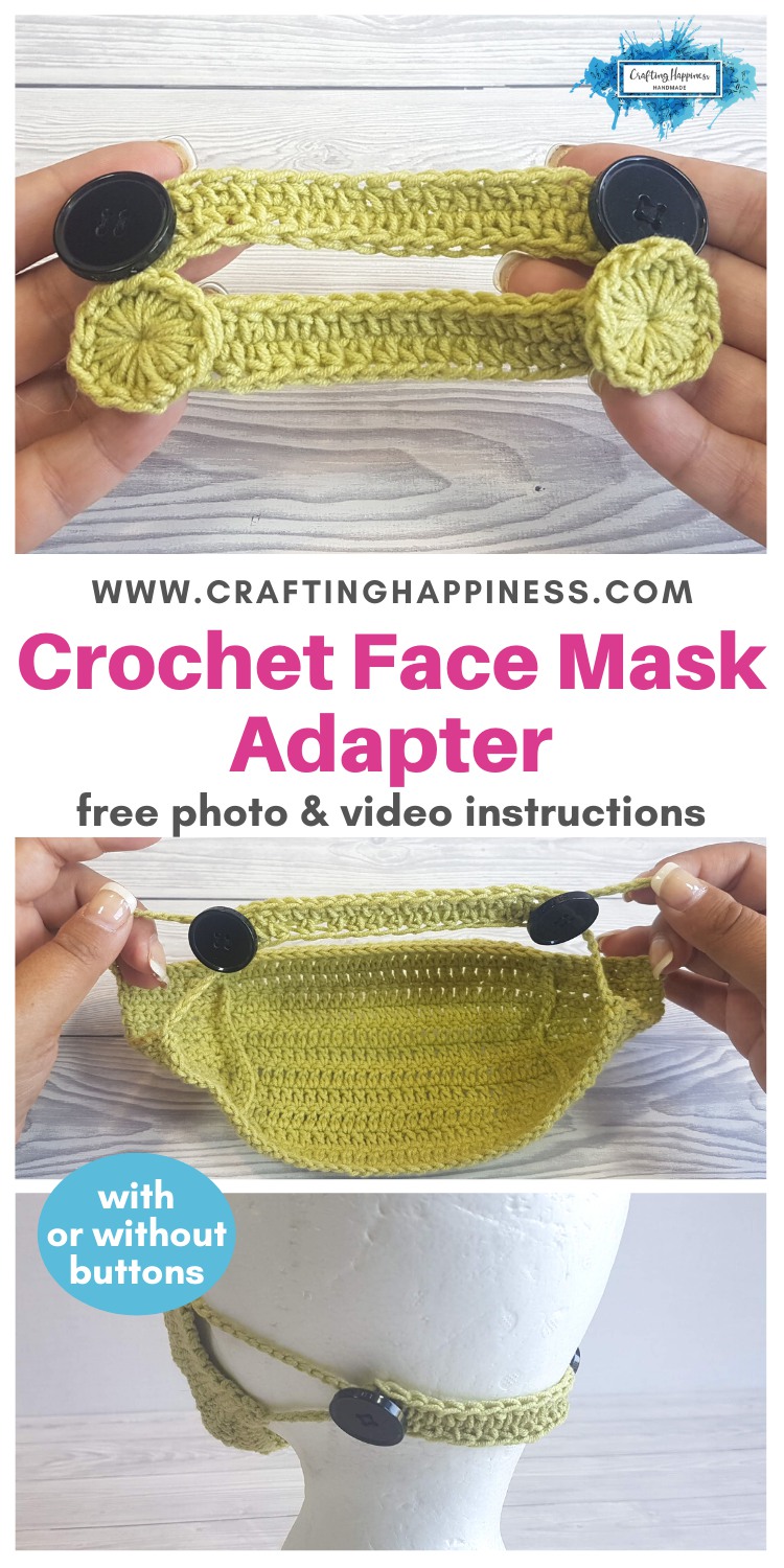 Free Crochet Face Mask Adapter With Or Without Buttons - Crafting Happiness