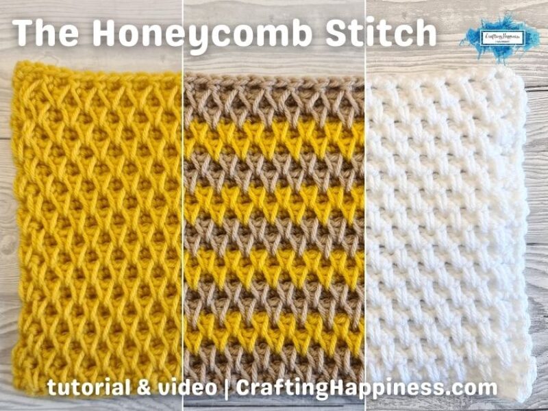 Crochet Honeycomb Stitch For Beginners (With Video) - Crafting Happiness
