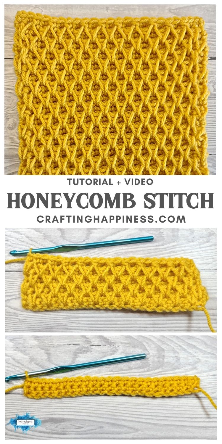 Crochet Honeycomb Stitch For Beginners (With Video) - Crafting Happiness