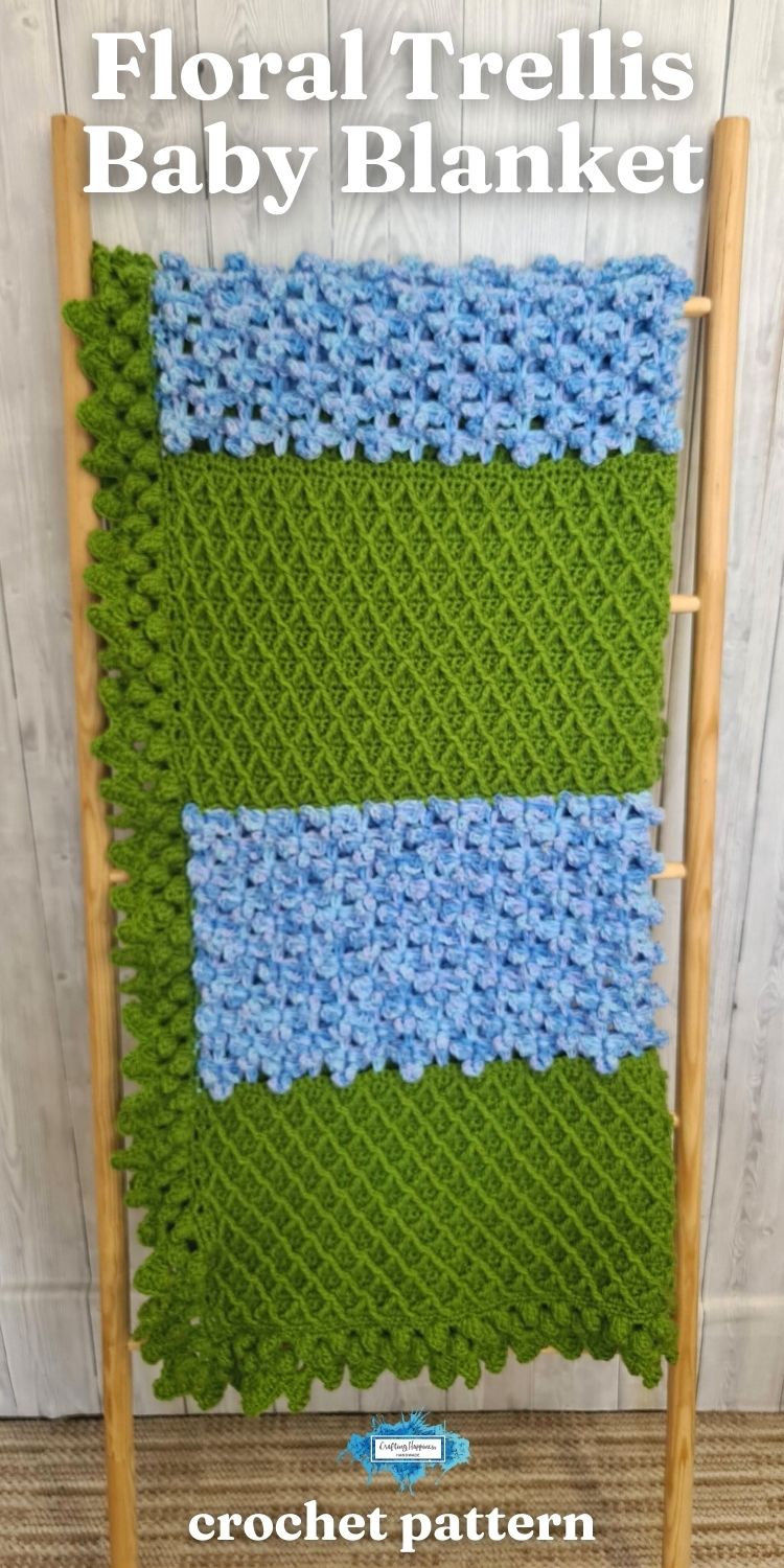 Crochet Trellis Flowers Baby Blanket - Crafting Happiness