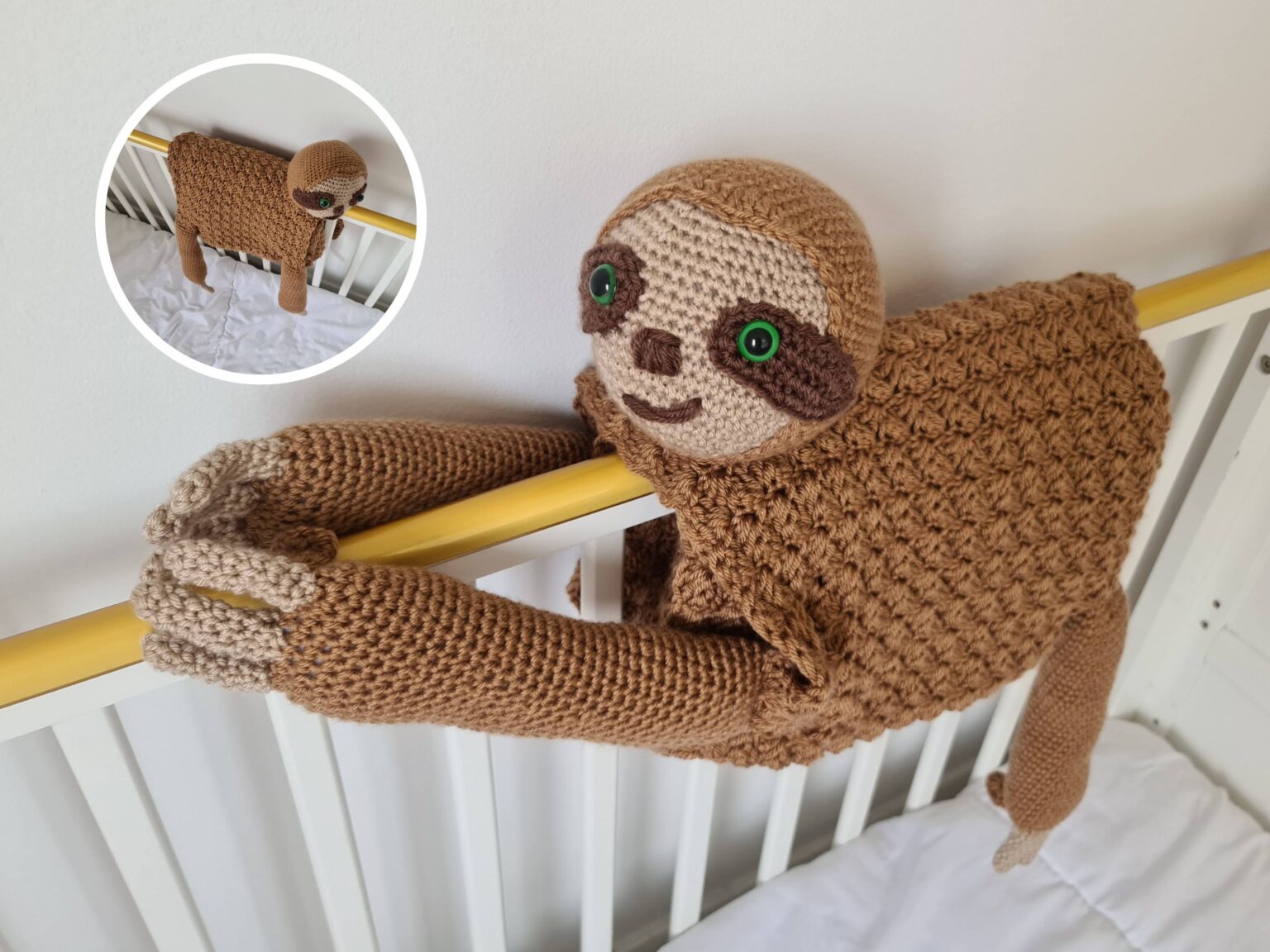 Crochet 3in1 Jungle Sloth Baby Blanket - Crafting Happiness
