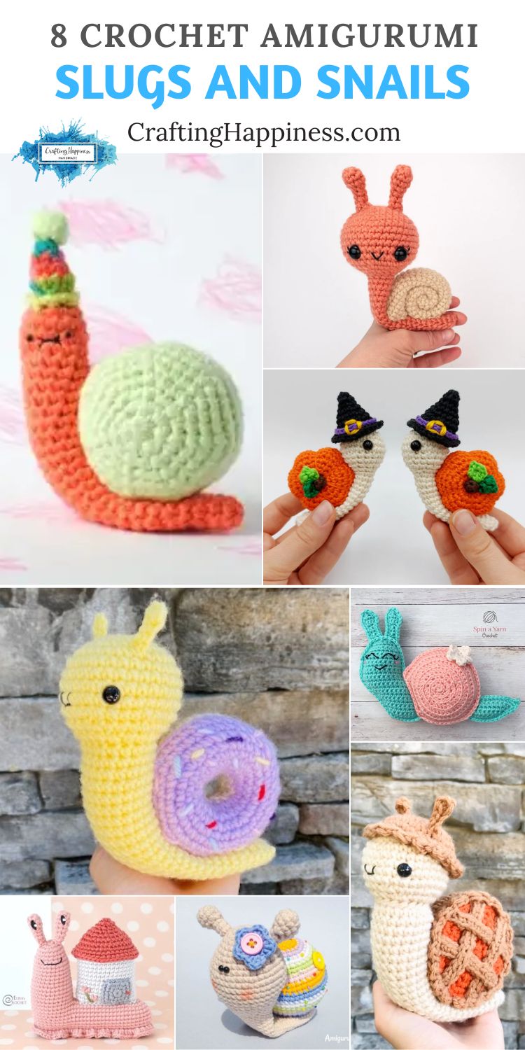 8 Crochet Amigurumi Slugs and Snails Patterns - Crafting Happiness