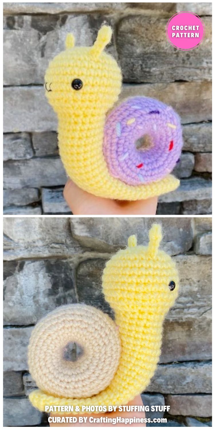 8 Crochet Amigurumi Slugs and Snails Patterns - Crafting Happiness
