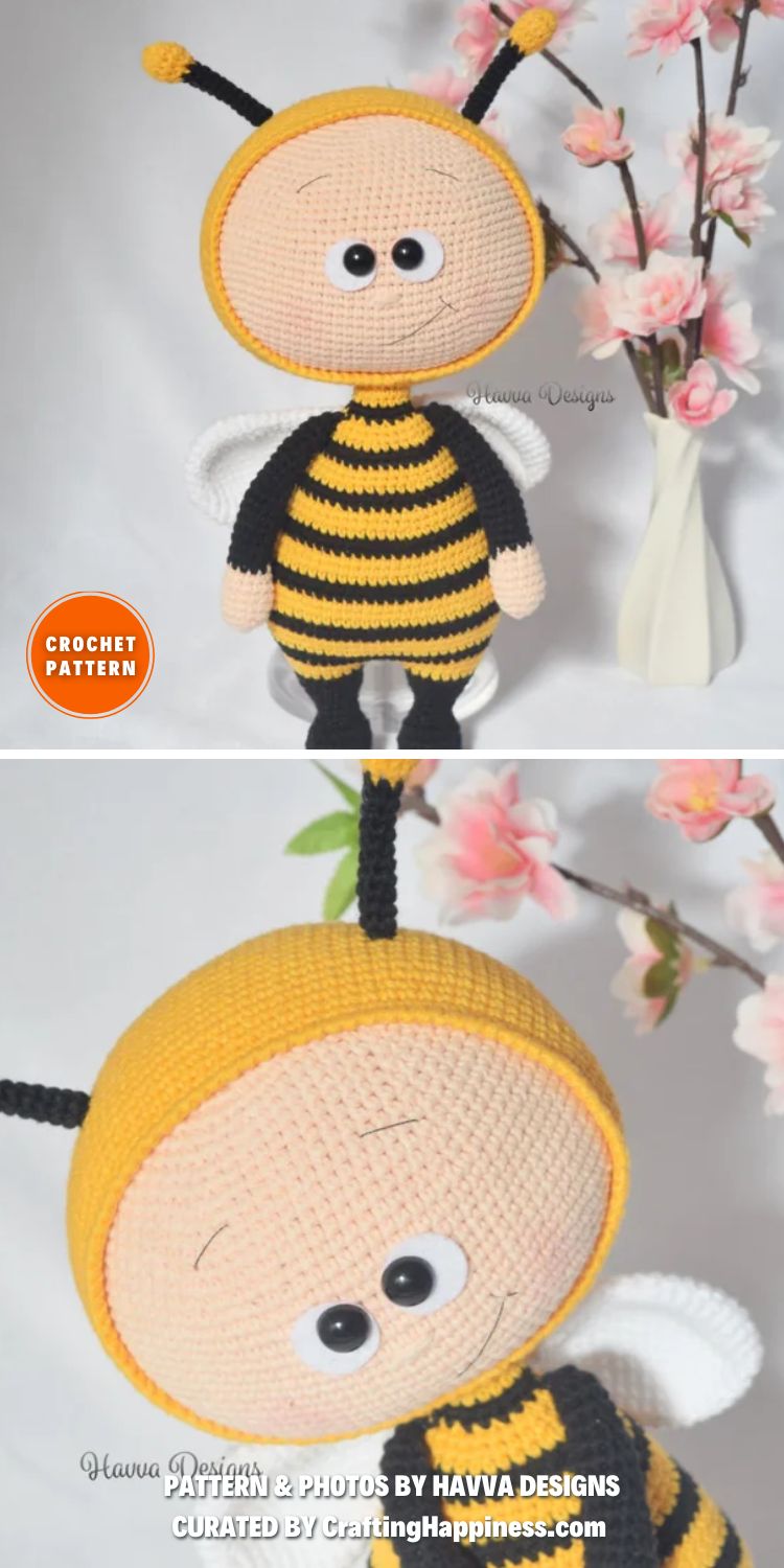 9 Crochet Amigurumi Bee Toy Patterns For Babies - Crafting Happiness