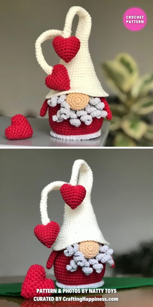 8 Crochet Heart Gnomes Patterns For Valentine's Day - Crafting Happiness