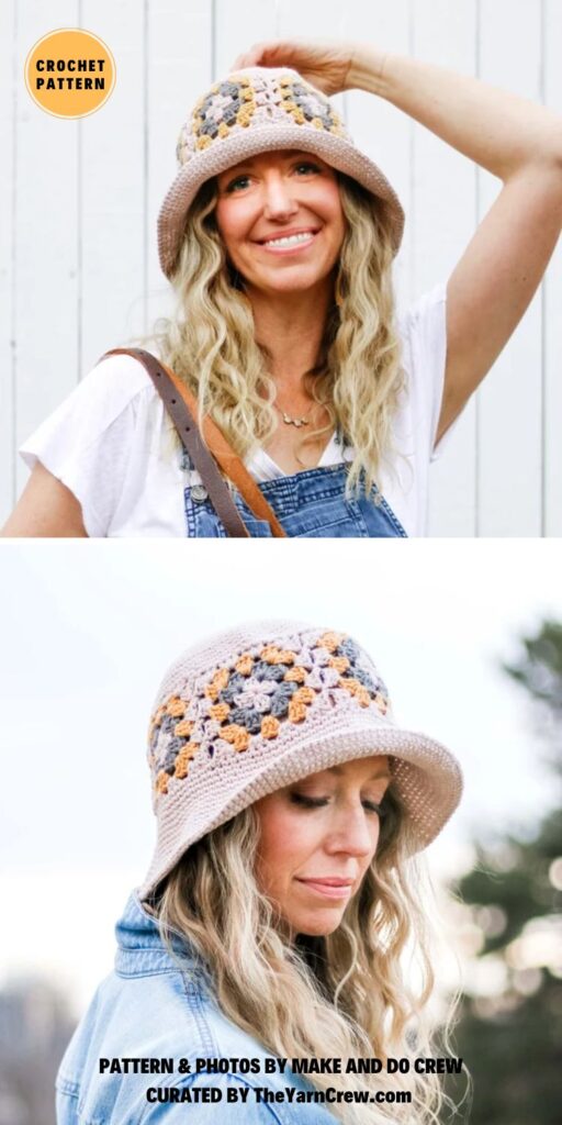 7 Crochet Granny Square Bucket Hat Patterns - Crafting Happiness