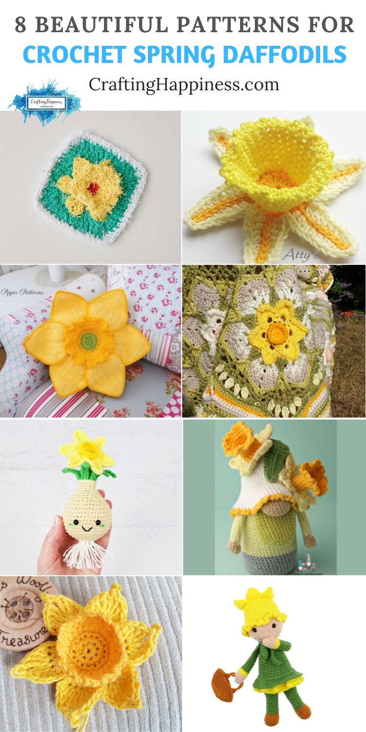8 Beautiful Crochet Daffodil Patterns For Spring - Crafting Happiness