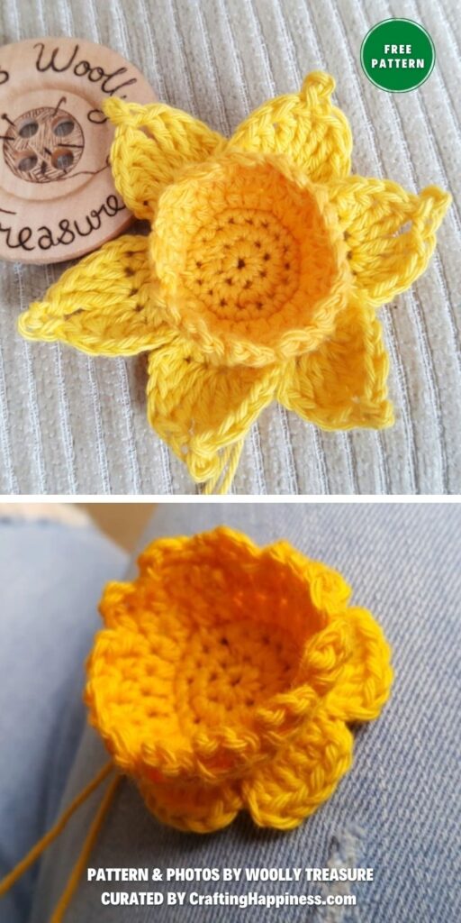 8 Beautiful Crochet Daffodil Patterns For Spring - Crafting Happiness