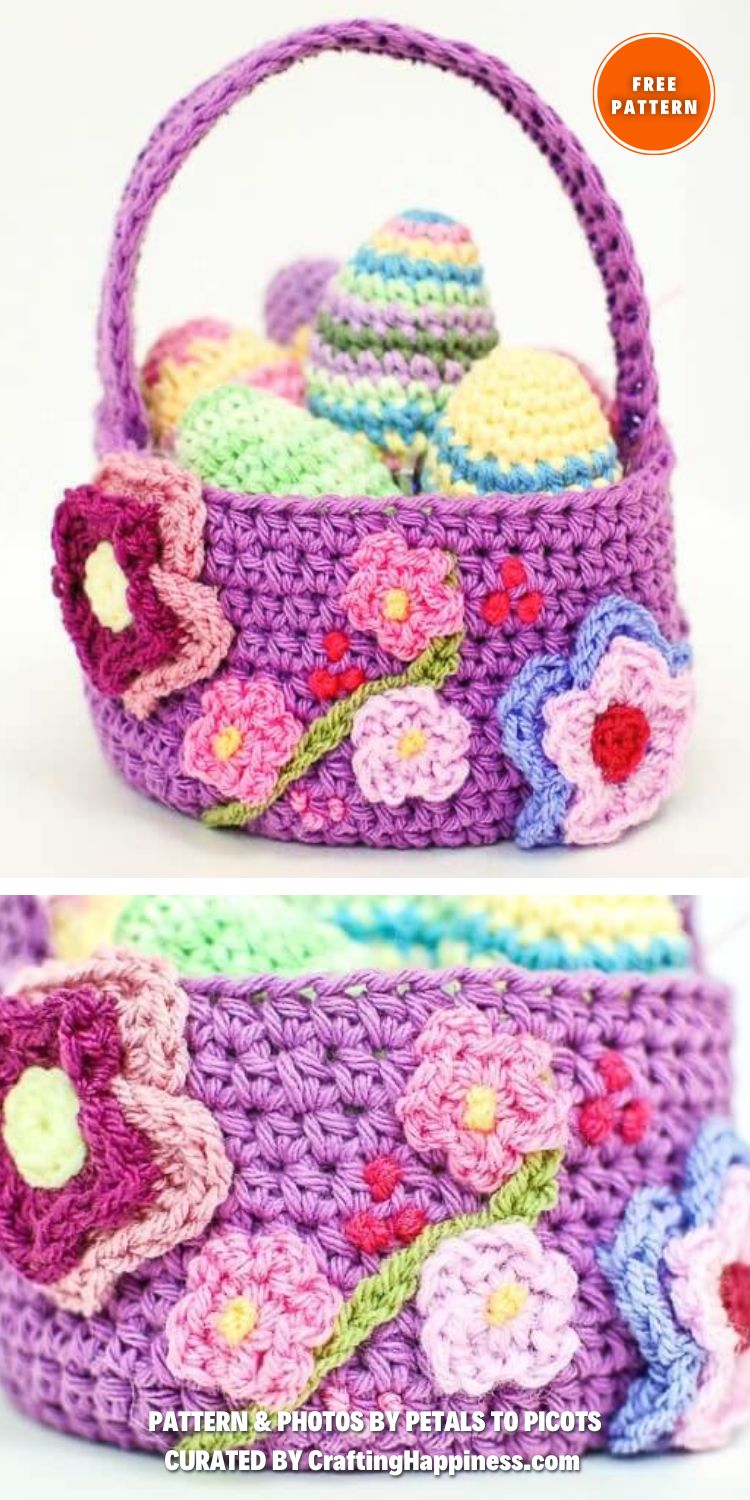 8 Fun Crochet Easter Egg Basket Patterns - Crafting Happiness