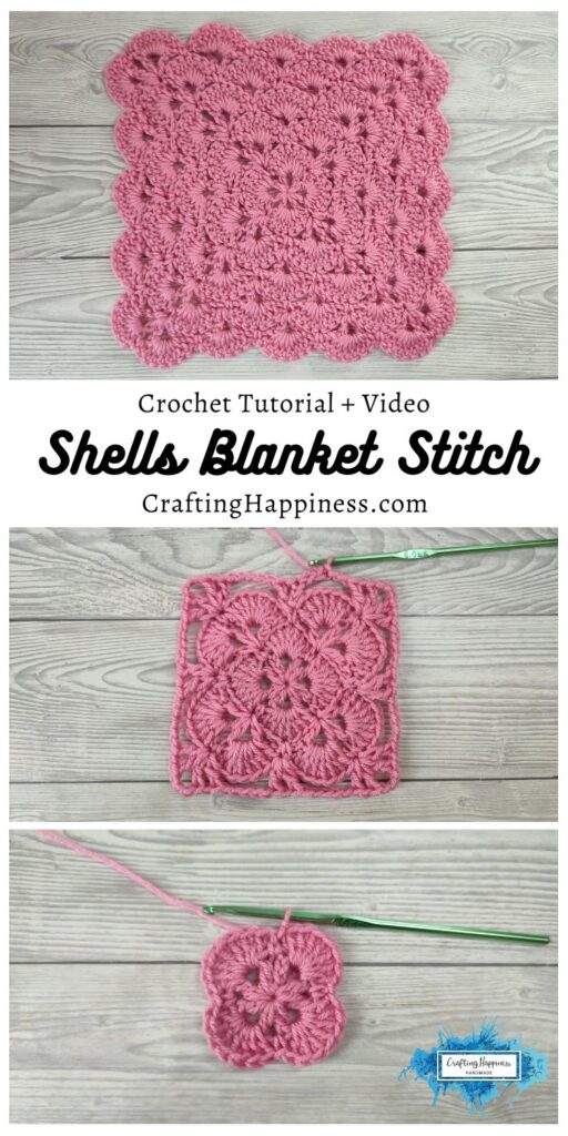 Shells Blanket Stitch Crochet Tutorial + Video - Crafting Happiness