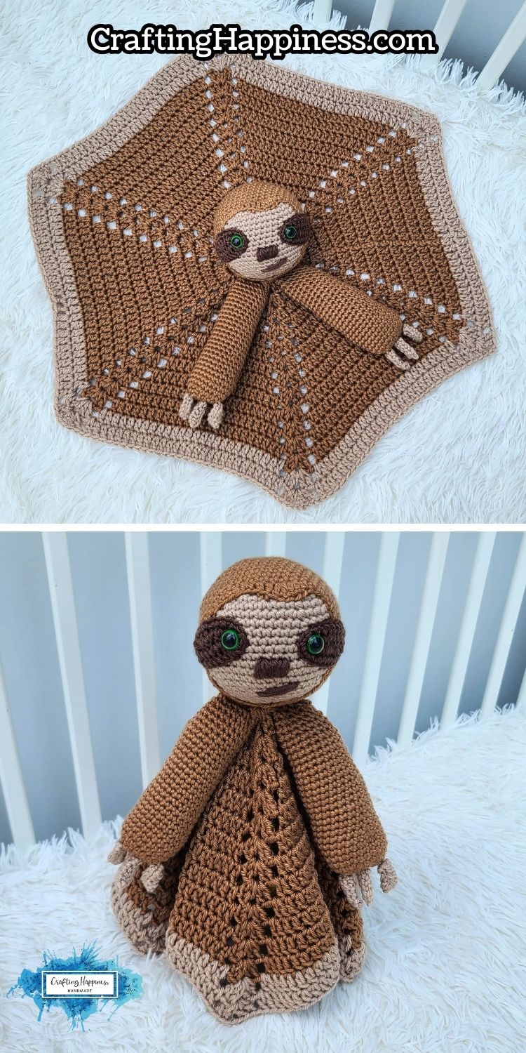 Smooch The Sloth Lovey Crochet Pattern - Crafting Happiness