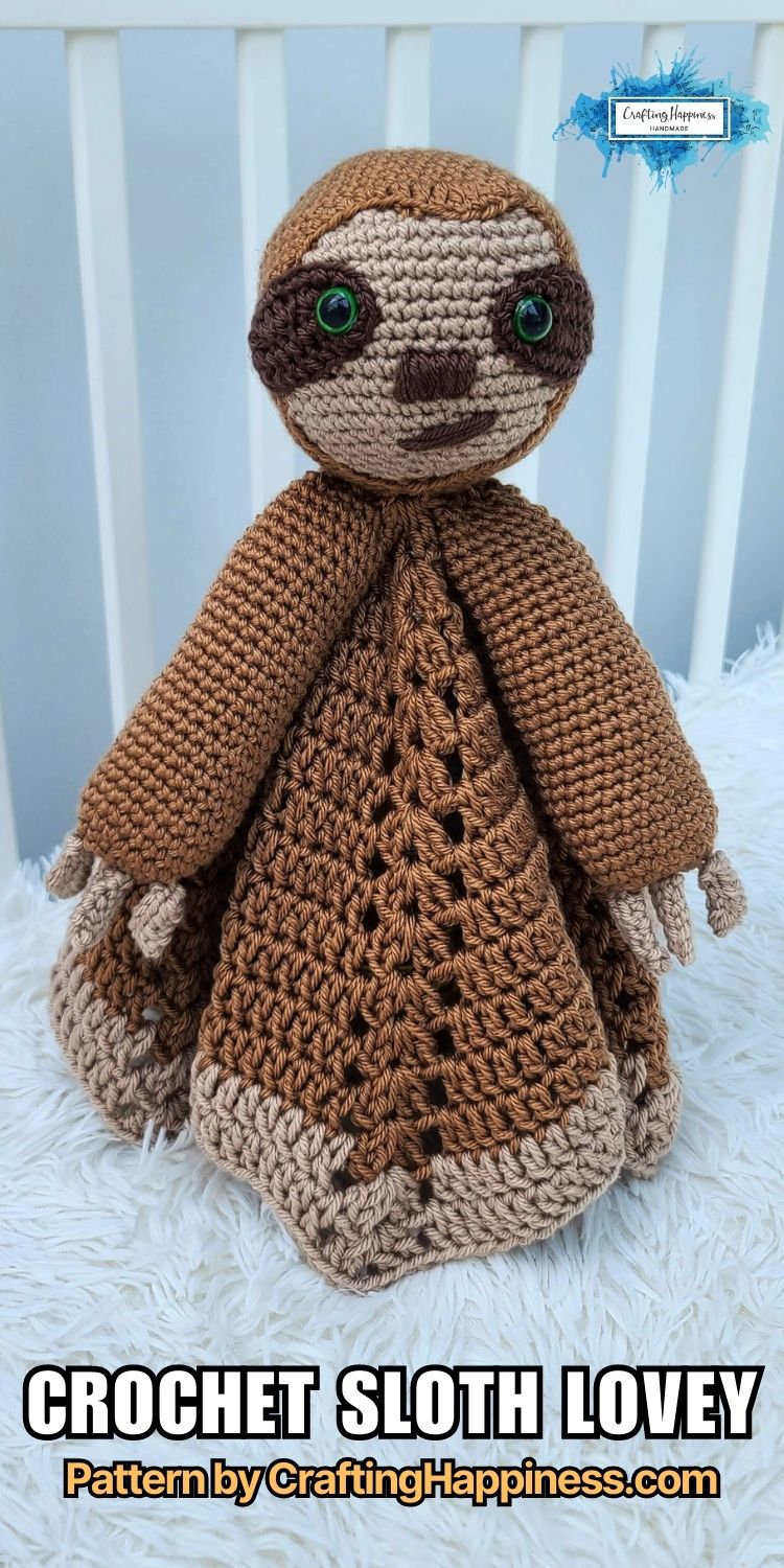 Smooch The Sloth Lovey Crochet Pattern - Crafting Happiness
