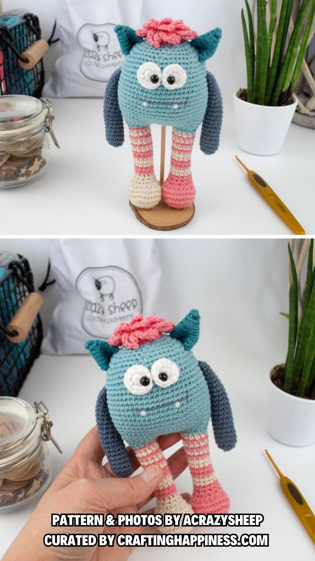 8 Crochet Patterns For Adorable Amigurumi Monsters - Crafting Happiness