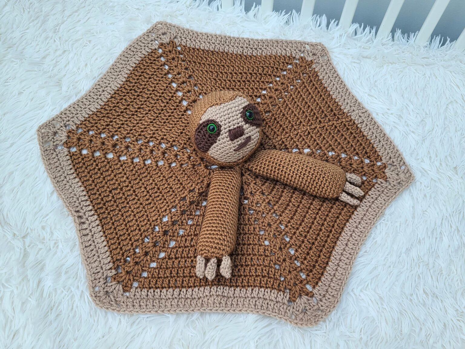 Smooch The Sloth Lovey Crochet Pattern - Crafting Happiness