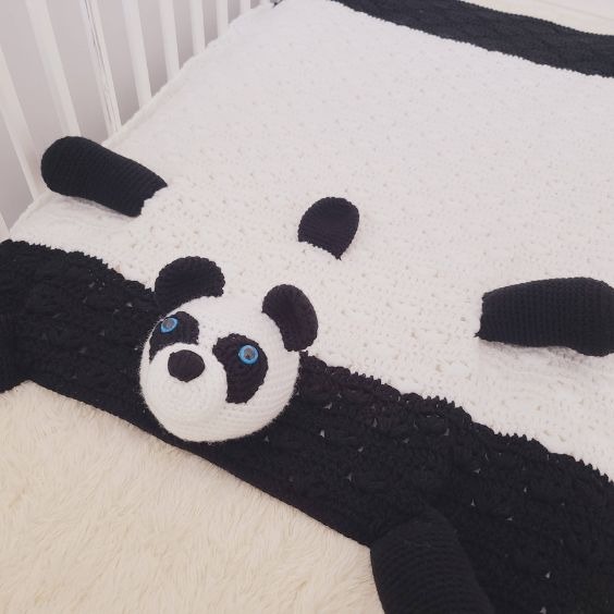 Crochet 3in1 Jungle Panda Baby Blanket - Crafting Happiness