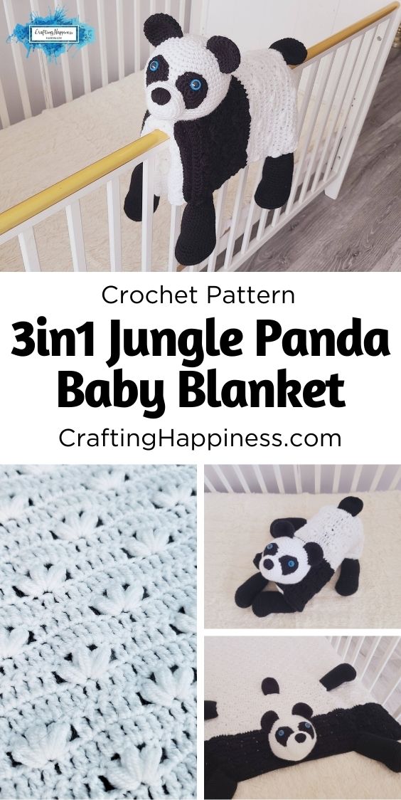 Crochet 3in1 Jungle Panda Baby Blanket - Crafting Happiness