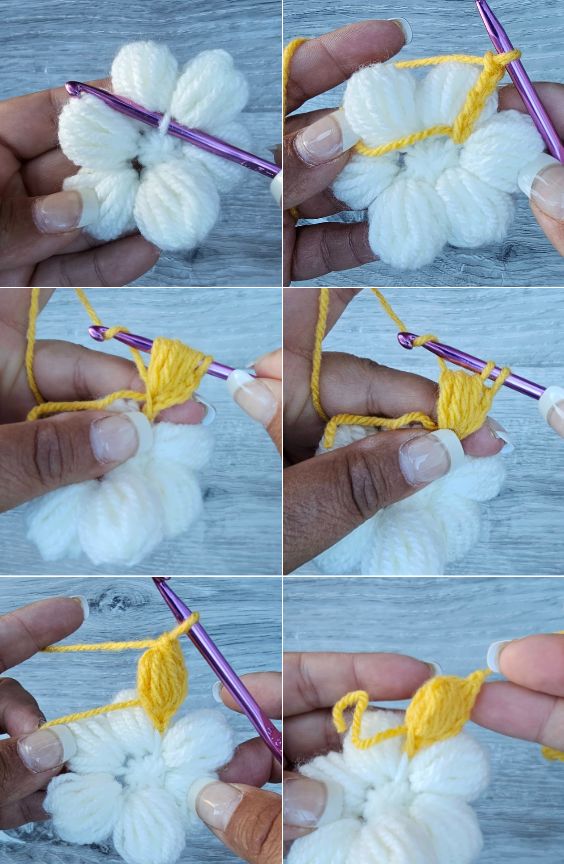 How to Crochet a Puff Stitch Daisy Flower: Free Pattern - Crafting Happiness